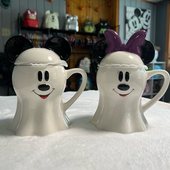 Disney | Kitchen | Disney Mickey Minnie Mouse Ghost Mugs Set Of 2 ...